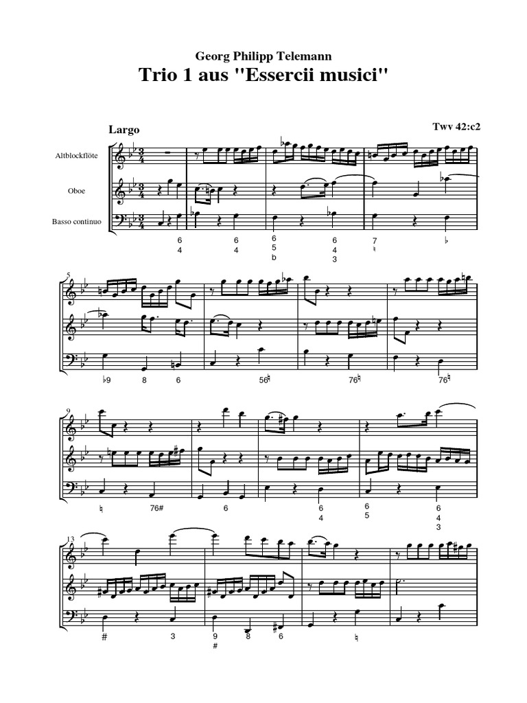 Imslp205041 Pmlp80594 Telemann Trio 1 E.M | PDF