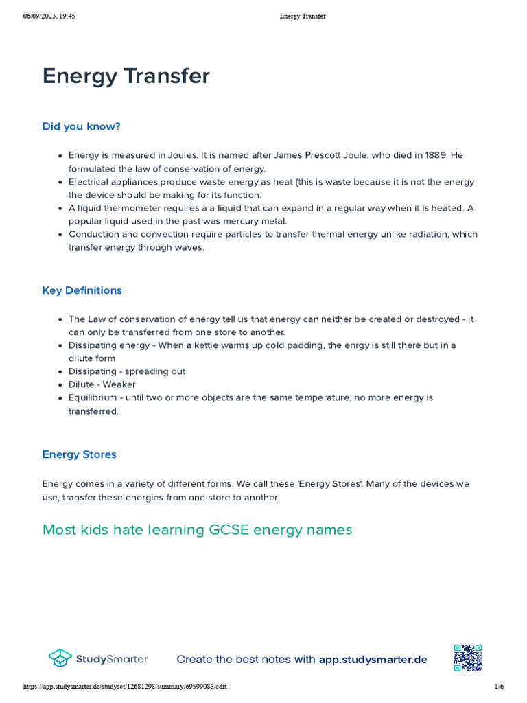 Energy Transfer | PDF | Heat | Convection