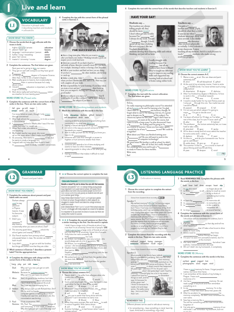 Focus2e WB4 U1 | PDF | Linguistics | Cognitive Science