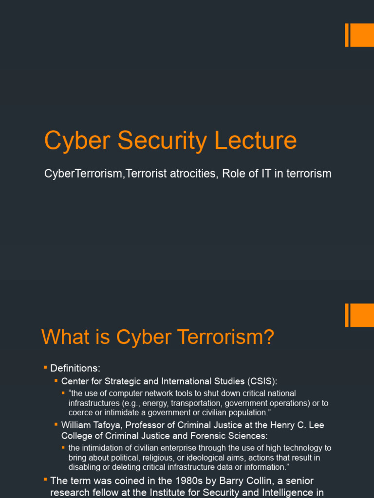 Unit 2 - CyberTerrorism, Terrorist Atrocities, Role of IT in Terrorism ...