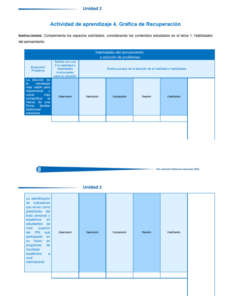 HPTD - U2 - Act4 - Gráfica de Recuperación | PDF | Pensamiento | Ciencias del comportamiento