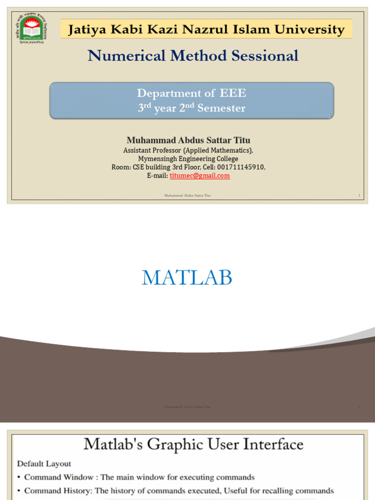 Numerical Method Sessional INTRO | PDF