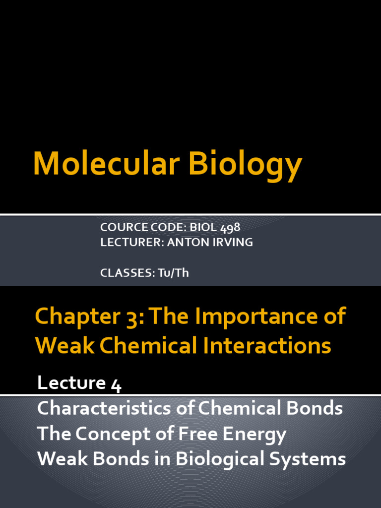 Importance of Weak Bonds in DNA Structure | PDF | Chemical Bond ...
