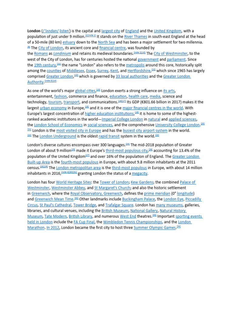 London | PDF | London | City
