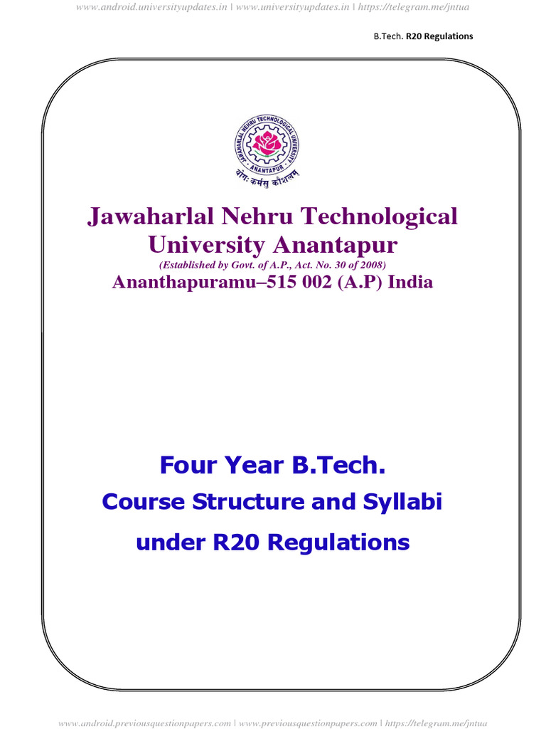 Jntua B.tech r20 Artificial Intelligence & Machine Learning Syllabus | PDF | Operational ...