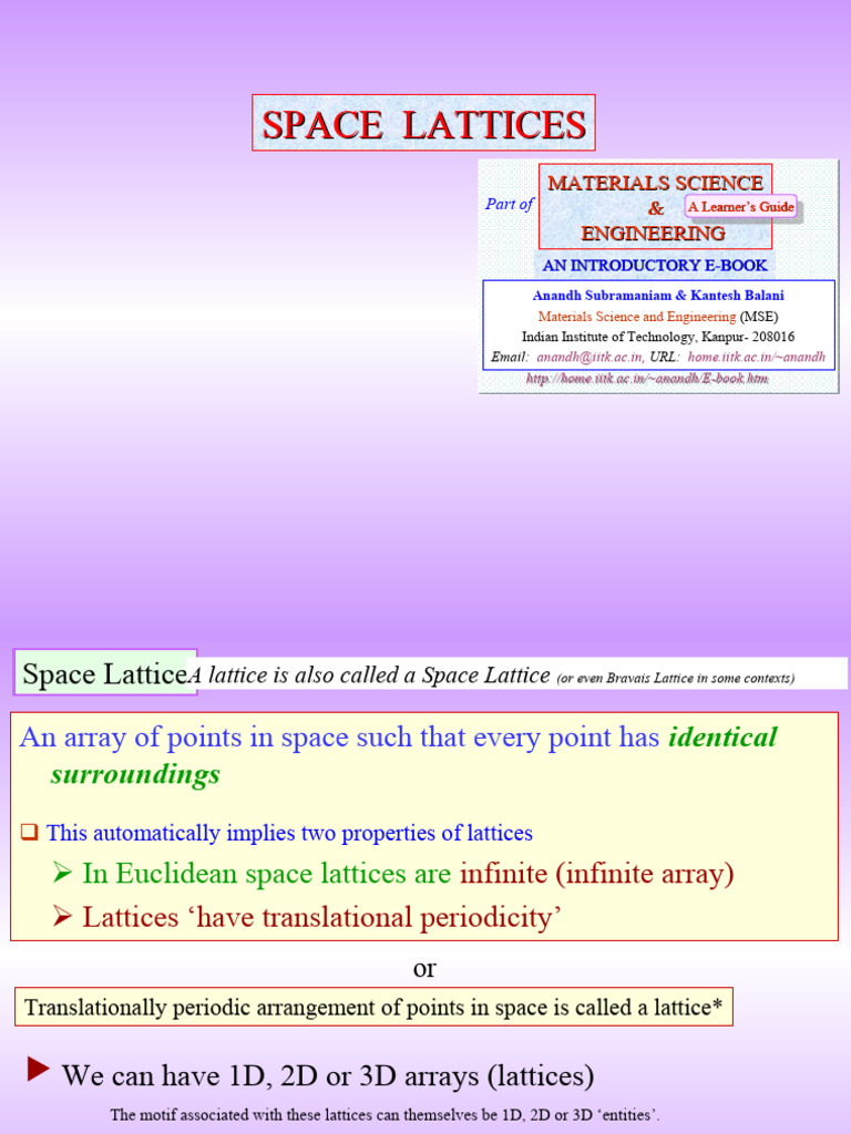 Lattice | PDF | Lattice (Group) | Crystal Structure
