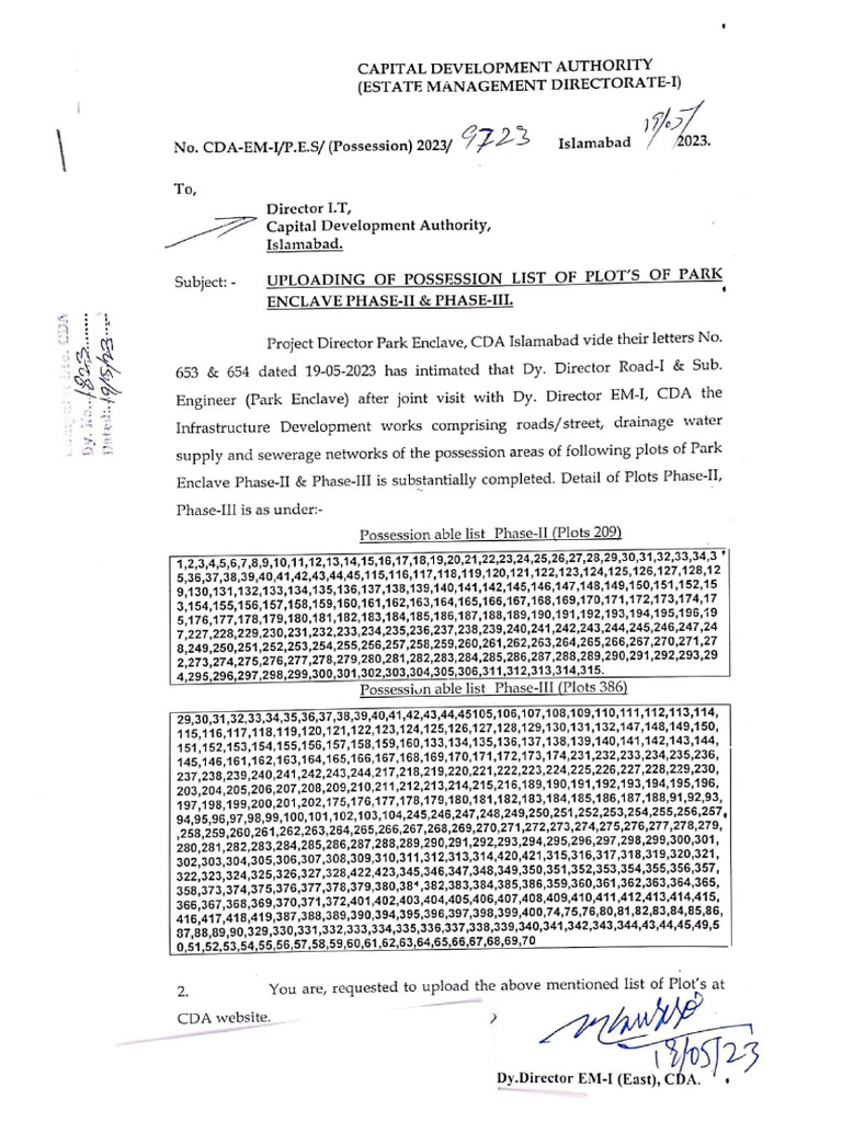 Park Enclave Possesion Plots | PDF
