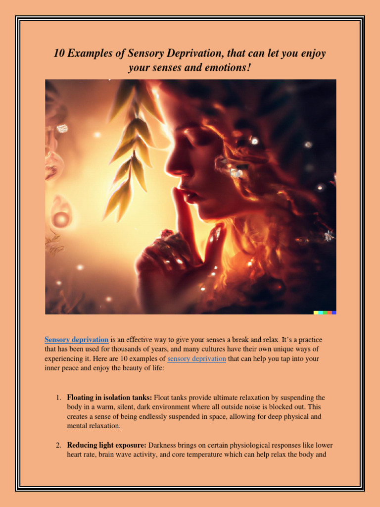 Sensory Deprivation | Download Free PDF | Senses | Perception