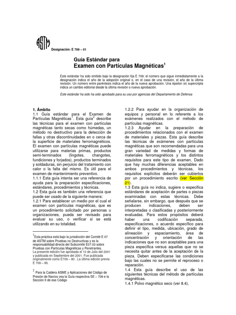 ASTM E709-MT-espanol | PDF | Ultravioleta | Corriente eléctrica