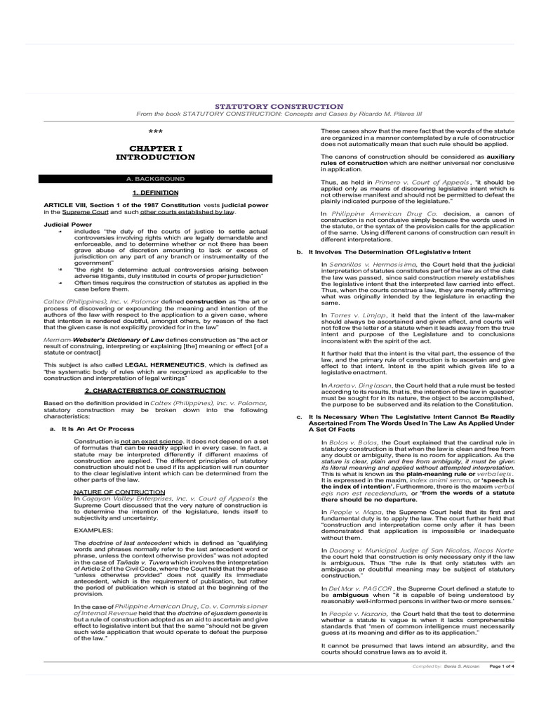 Chapter 1 Summary Statcon Pilares | PDF