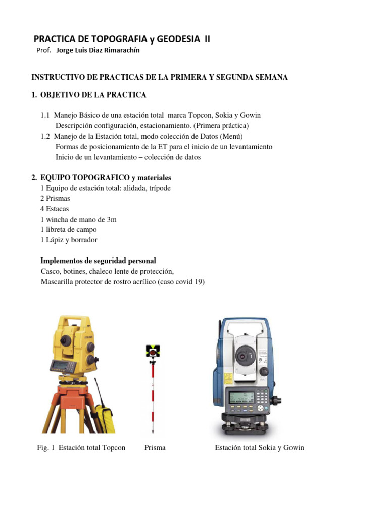 3 - Instructivo de Practicas 1 y 2 Topo II | PDF | Topografía | Agrimensura