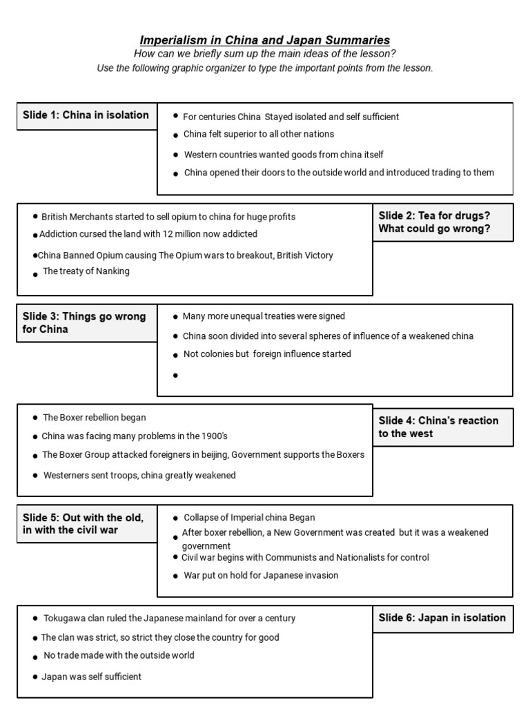 Kami Export - Imperialism in East Asia Assignment | Download Free PDF ...