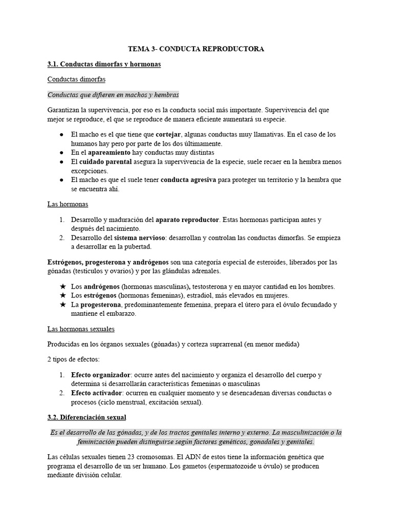 Tema 3 - Conducta Reproductora | PDF | Hormona luteinizante | Ciclo ...