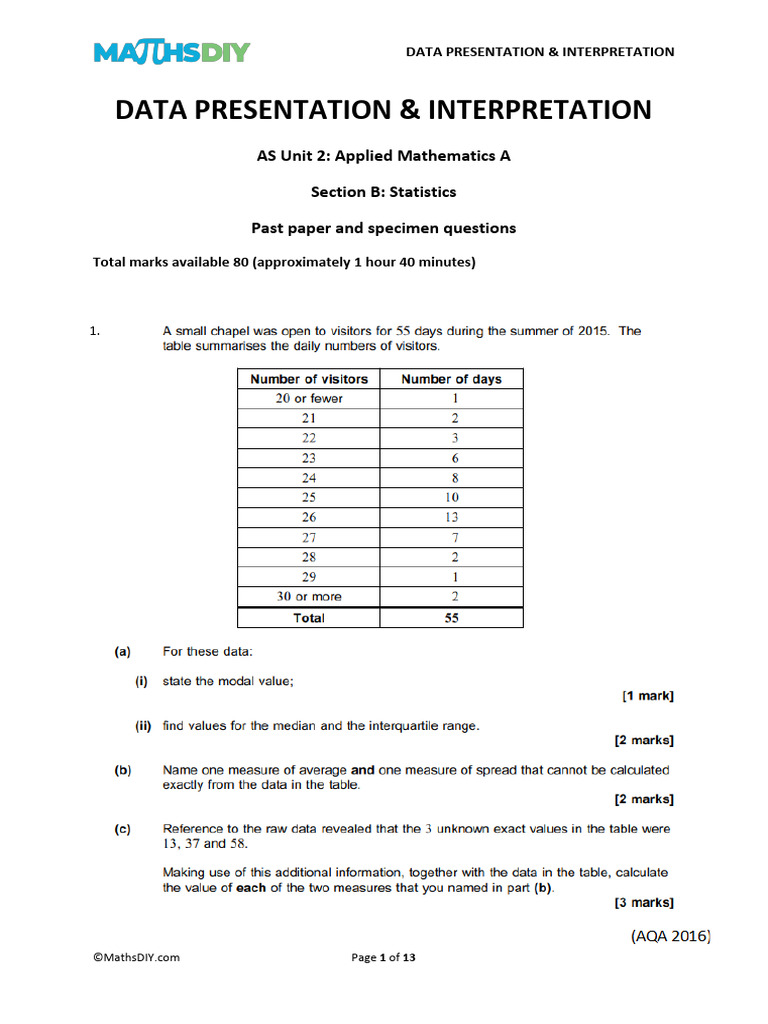 Data Presentation Interpretation 2 Pdf