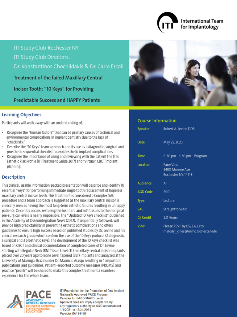 ITI Study Club-May Event | PDF | Dental Implant | Periodontology