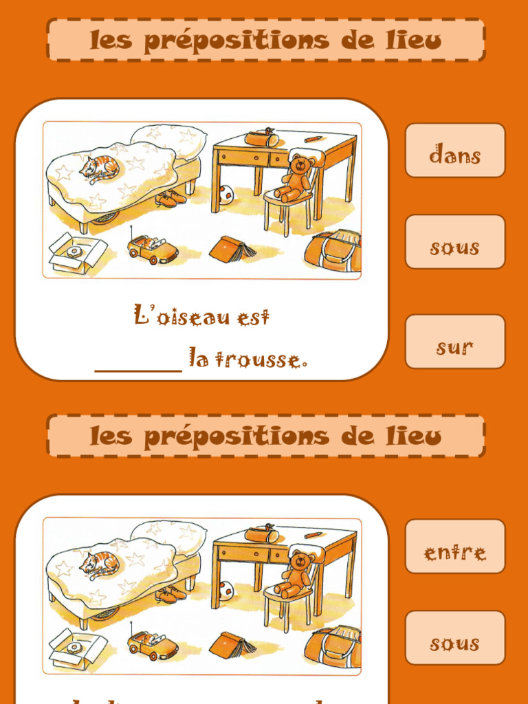 Exercices sur les prépositions de lieu | PDF