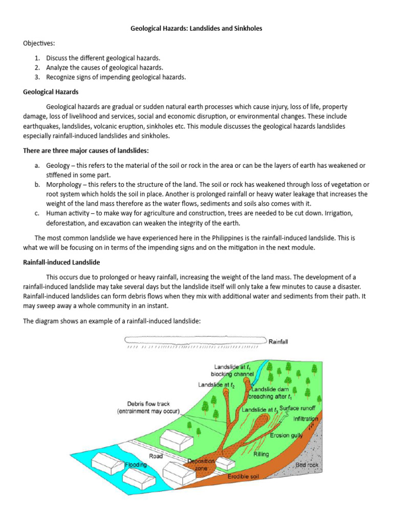 Geological Hazards Landslides and Sinkholes | PDF | Landslide | Sinkhole
