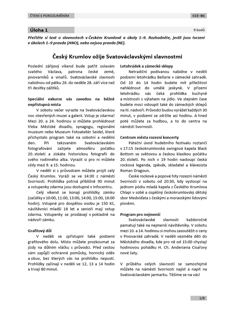 CCE B1 - Modelova - Varianta - 2021 Final 16 35 | PDF