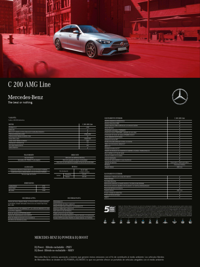 Ficha Tecnica Mercedes-Benz C200 2022 | PDF | Enchufe híbrido ...