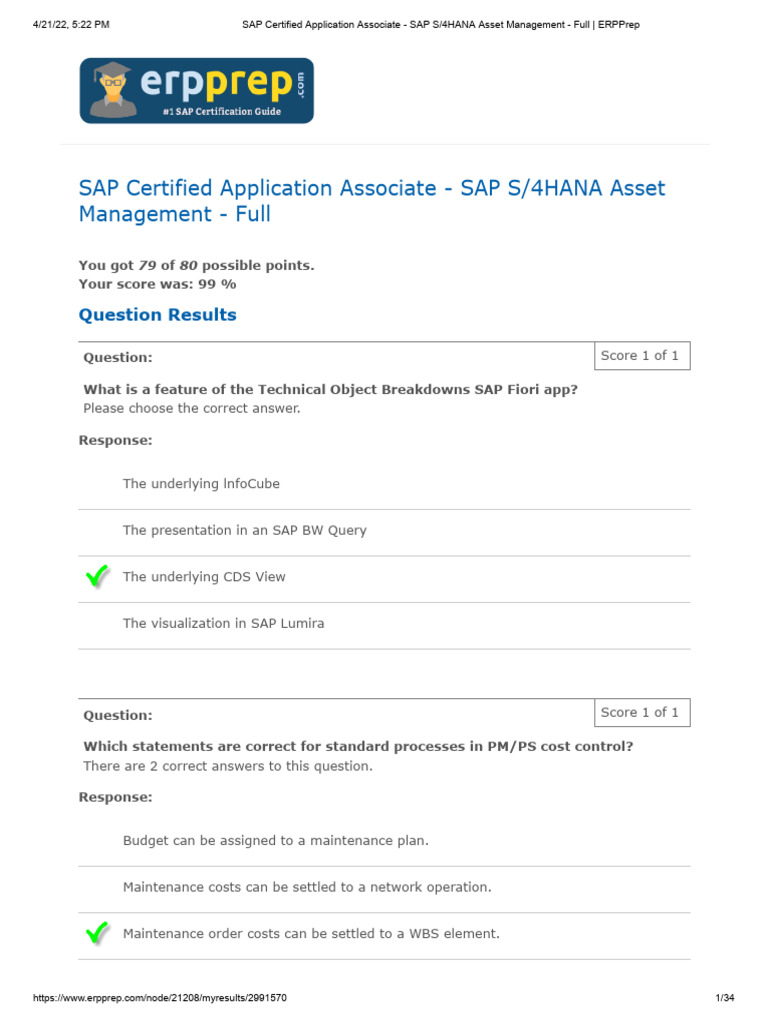 SAP S/4HANA Asset Management Exam Guide | PDF | Software | Software Engineering