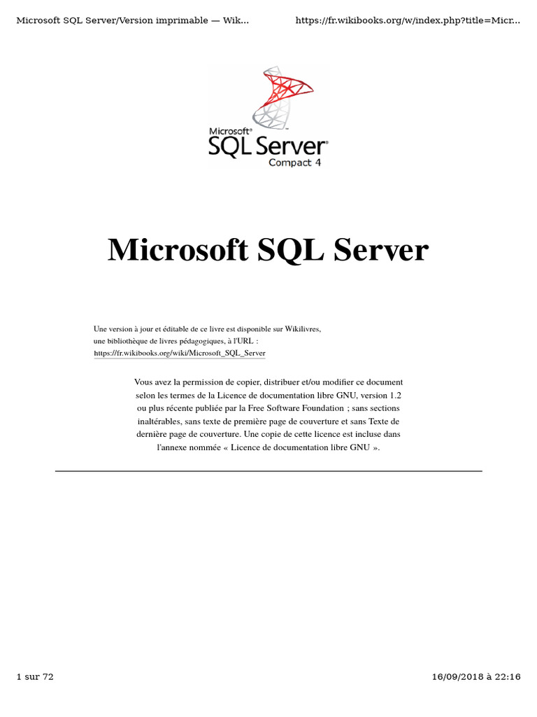 Microsoft SQL Server-Fr | PDF | Microsoft SQL Server | SQL