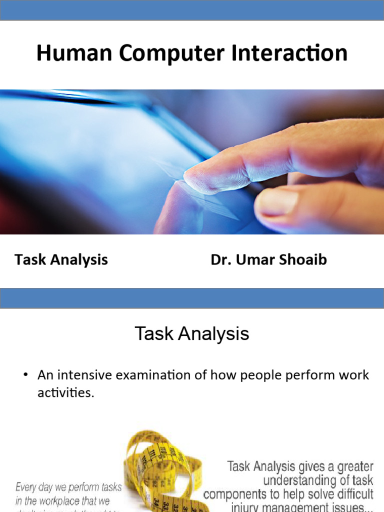 Week 10 - Task Analysis | PDF | Computing | Cognitive Science