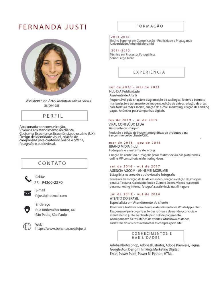 CV - Fernanda Justi | PDF | Marketing | Publicidade
