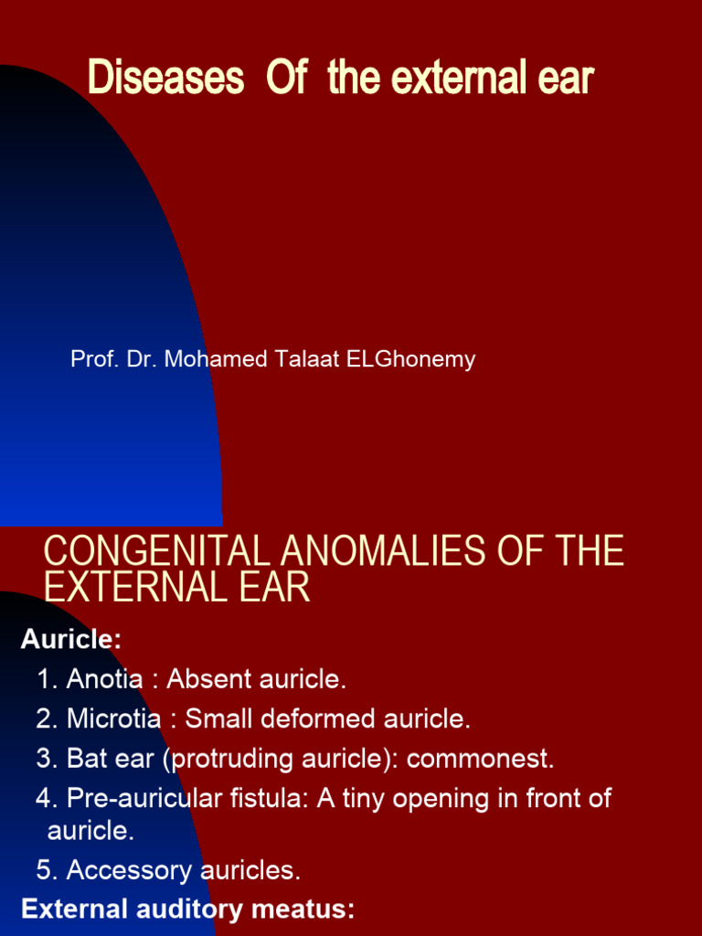 Diseases of External Ear | PDF | Medical Specialties | Diseases And ...