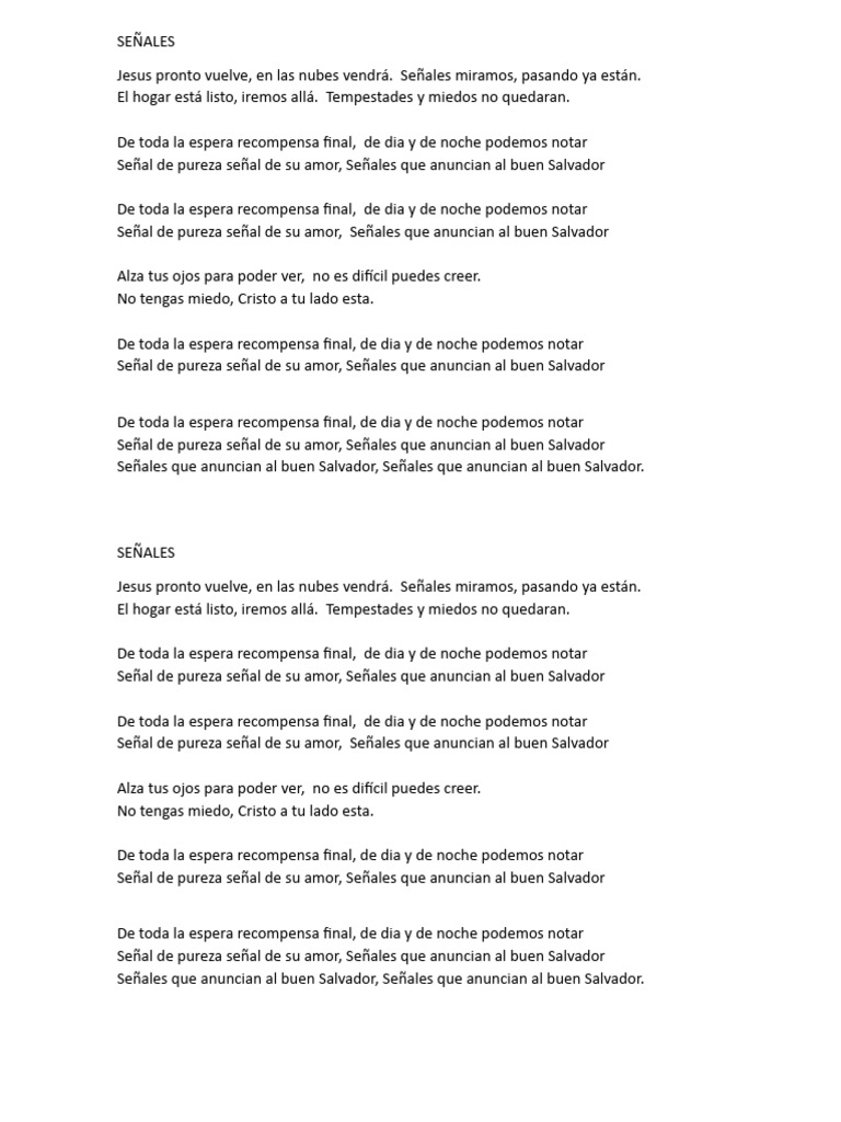 SEÑALES - Letra Canto | PDF