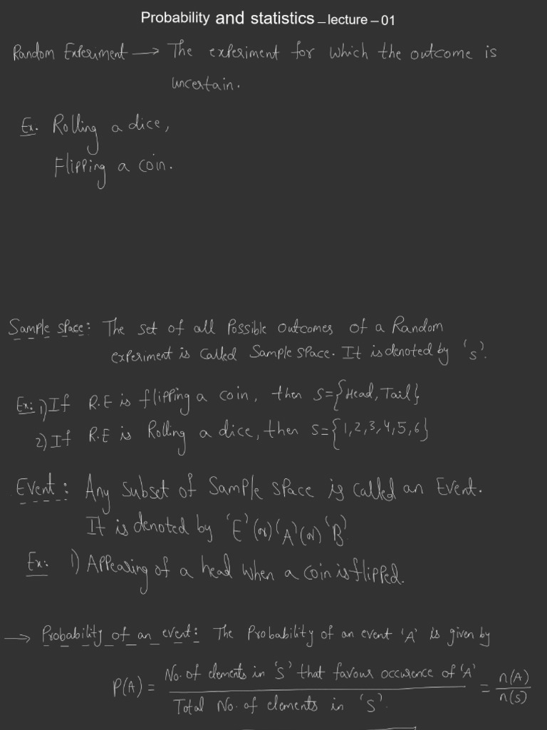 Probability Notes | PDF