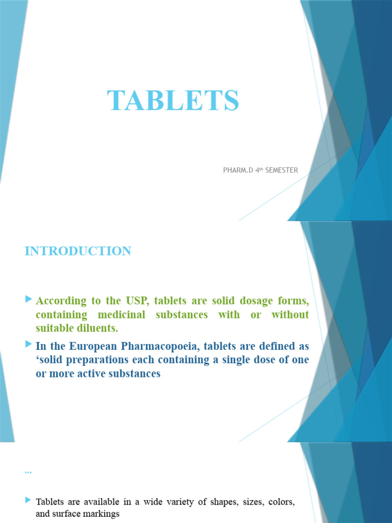 Tablets | PDF | Tablet (Pharmacy) | Drugs