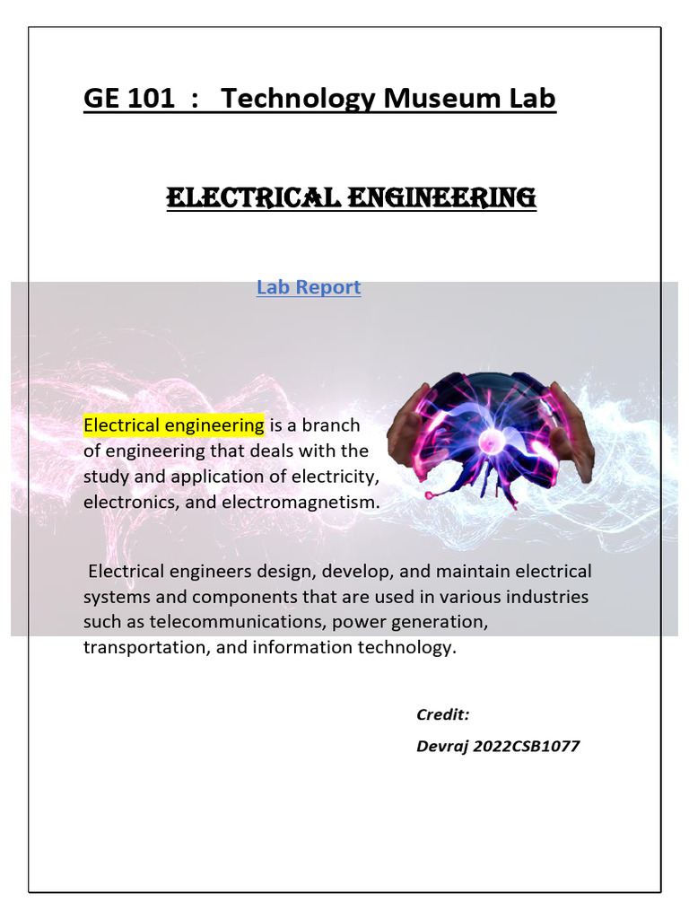 GE 101 EE Report | PDF | Electrical Engineering | Electric Power