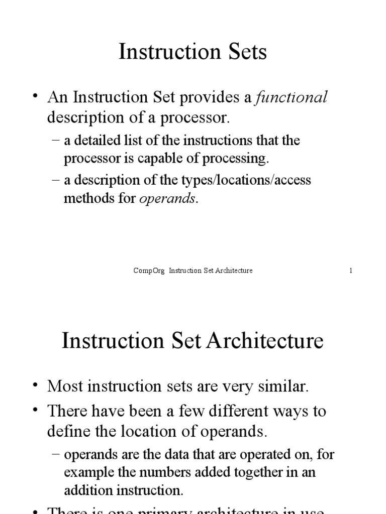 Instruction Set Arch | PDF | Instruction Set | Central Processing Unit