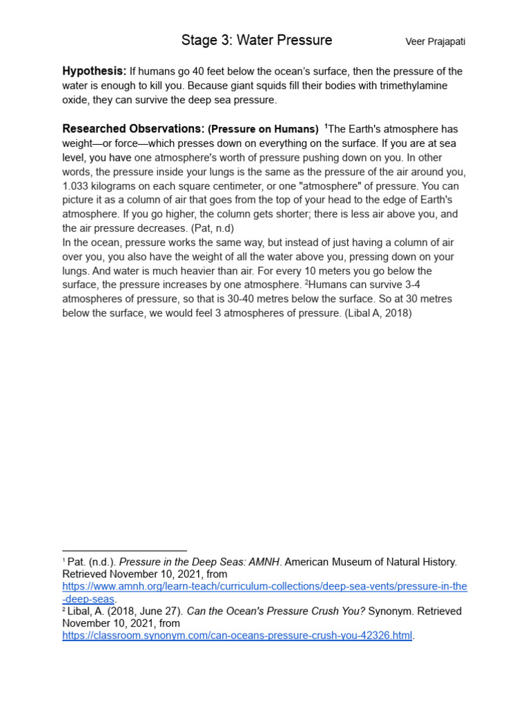 Deep Water Pressure Research | PDF | Deep Sea | Pressure