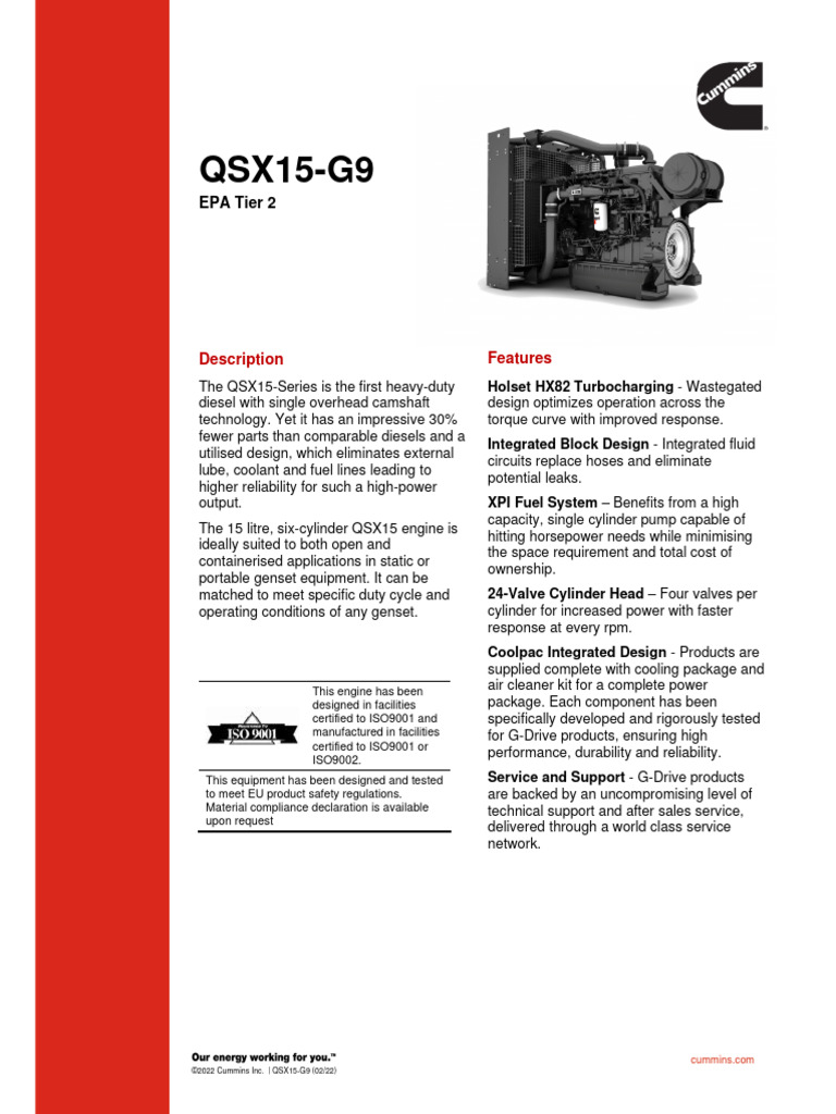 QSX15 G9 | PDF | Diesel Engine | Engines
