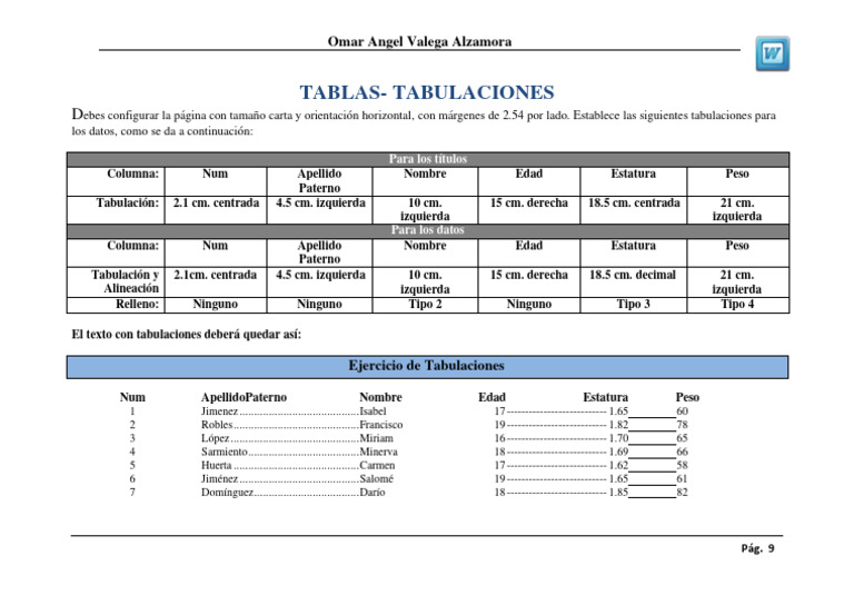 Tablas y Tabulaciones | PDF