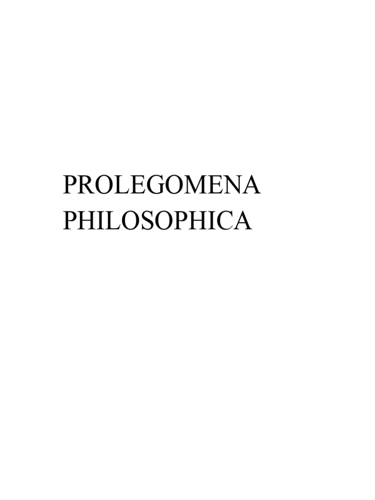 Prolegomena Filosófica sobre o Ser | PDF | Ontologia | Argumento