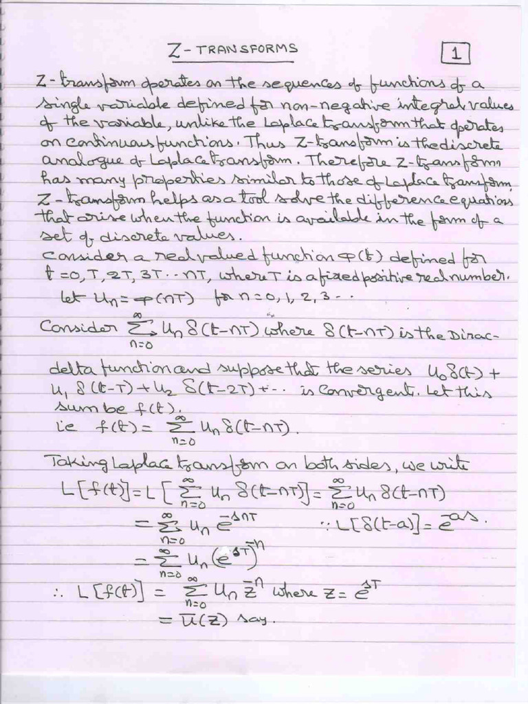 Unit-5 Z Transforms | PDF