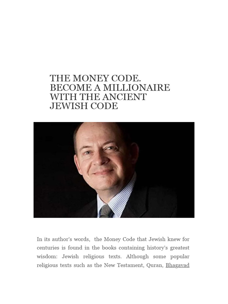The Money Code. Become A Millionaire With The Ancient Jewish Code - EARN - SAVE - INVEST FOR ...