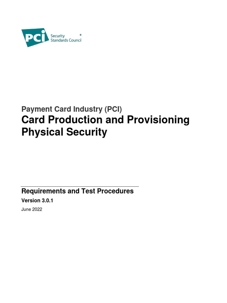 PCI CP Physical SR TPs v3.0.1 Final | PDF | Payment Card Industry Data ...