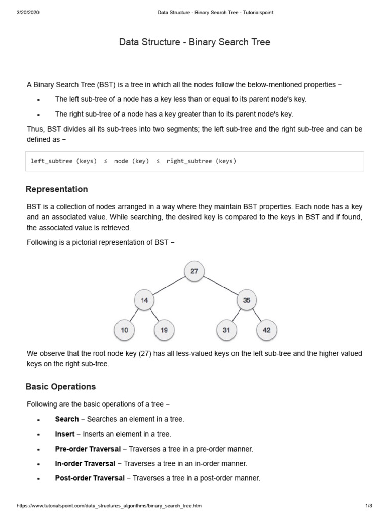 Binary Search Tree | Download Free PDF | Data Management | Theoretical Computer Science