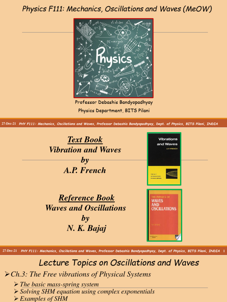 PHY F111 Chapter 3 BITS Pilani | PDF | Normal Mode | Oscillation