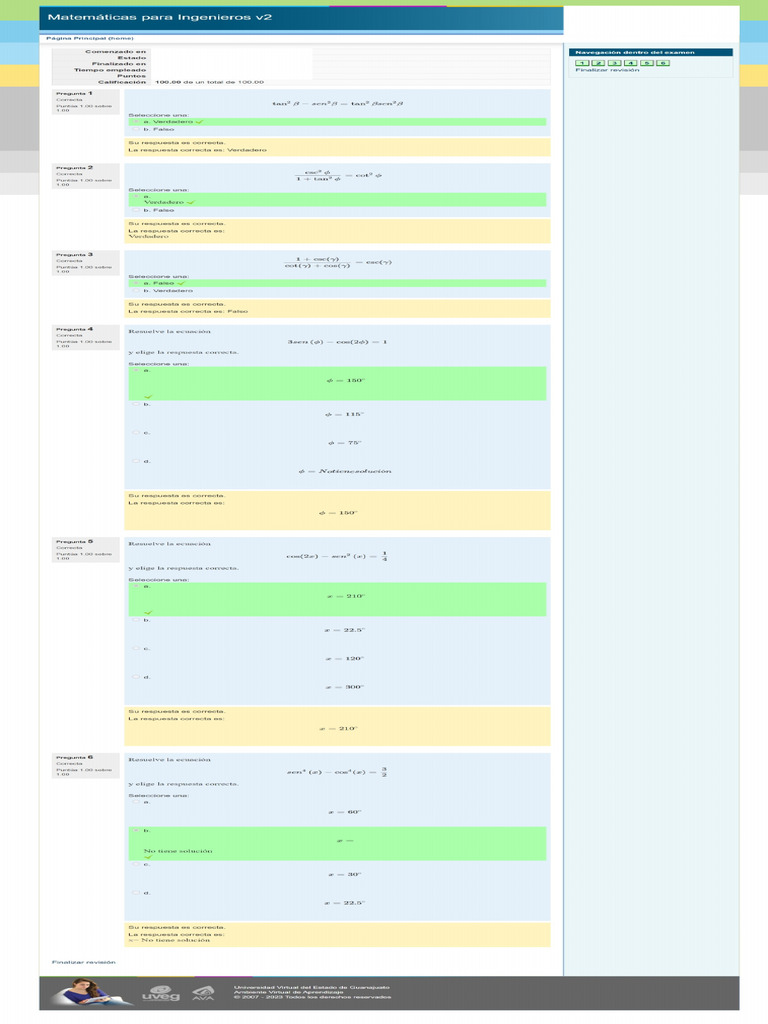 Exa 3 - Identidades y Ecuaciones Trigonométricas - R2 | PDF