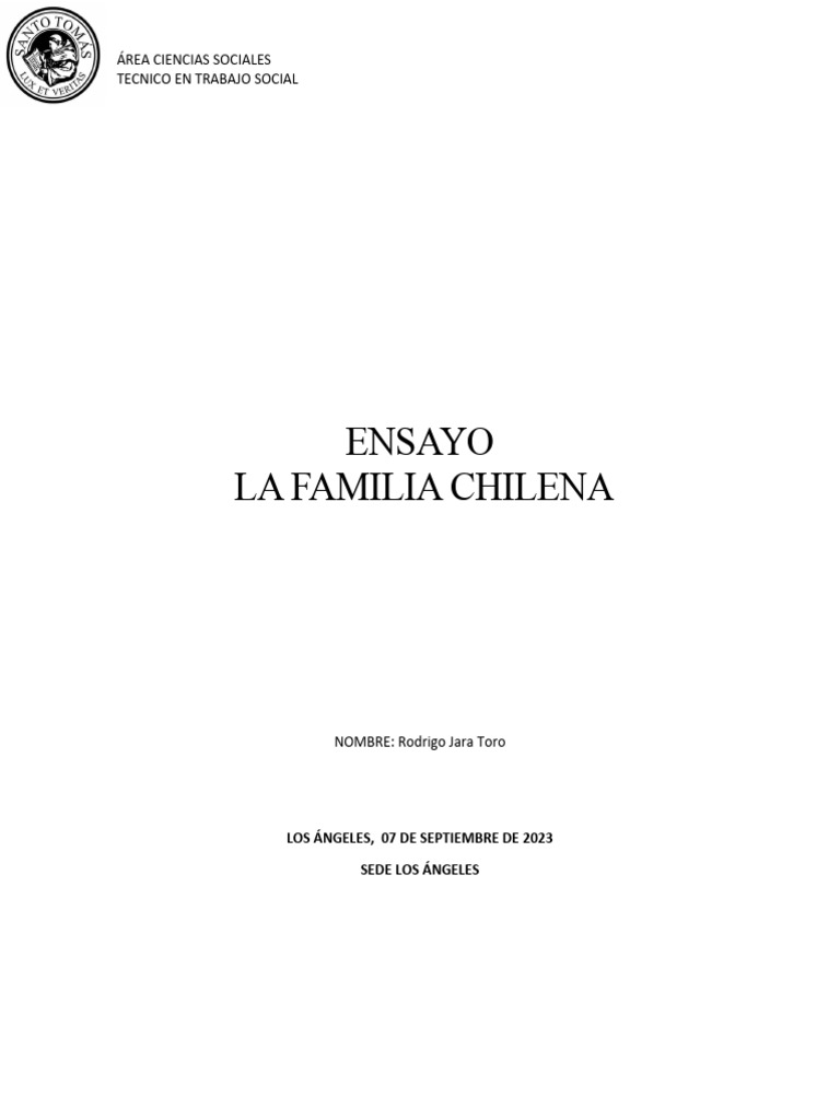 Ensayo Familia - 1 | PDF | Familia | Trabajo Social