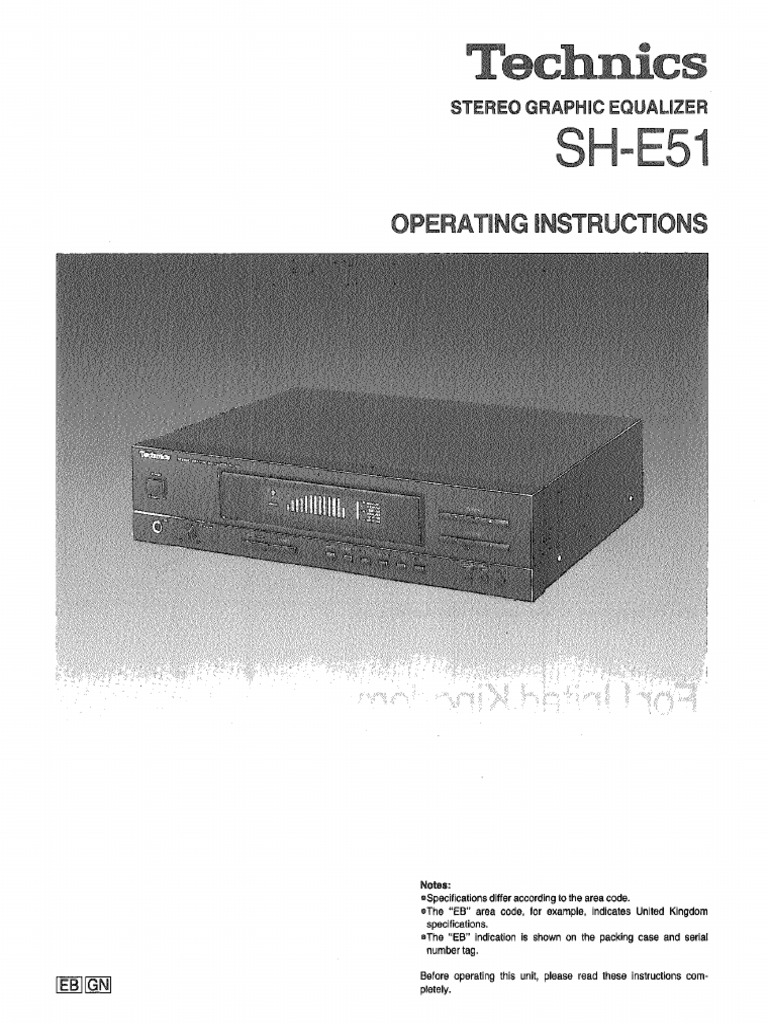 Technics SH-E51 User Manual | PDF