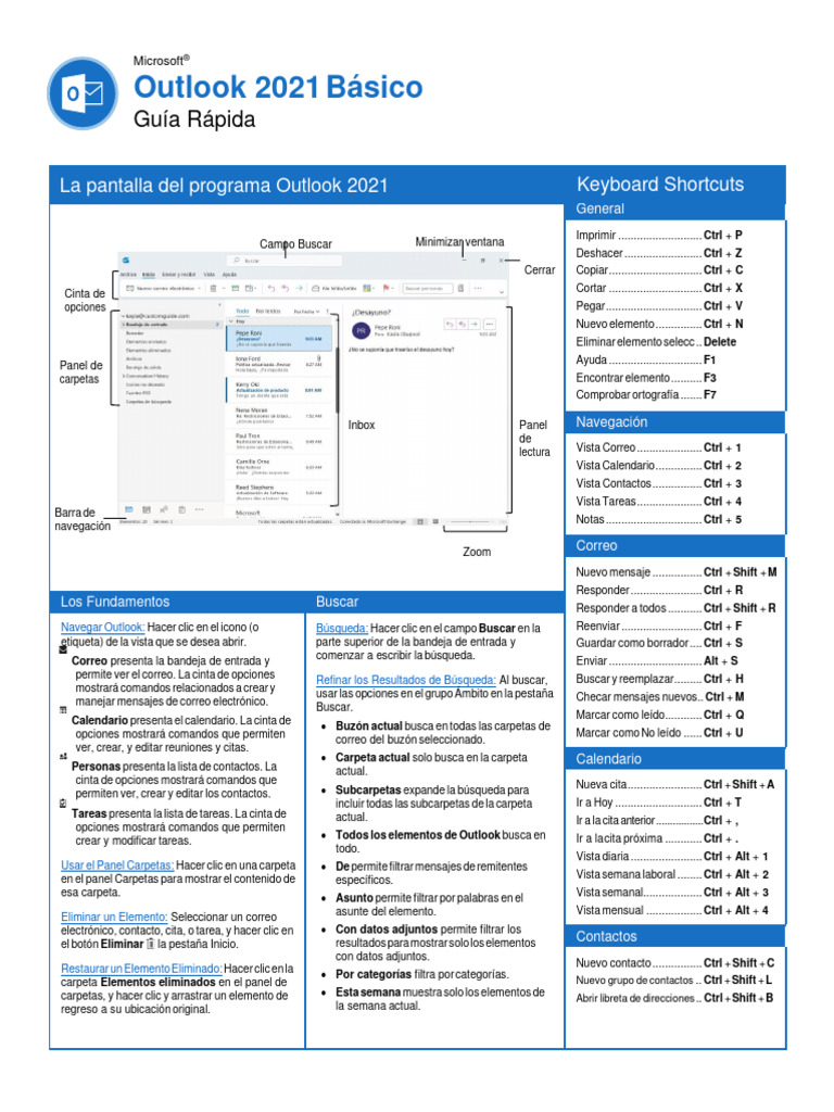 Outlook 2021 Basico Guia Rapida | PDF | Informática | Software