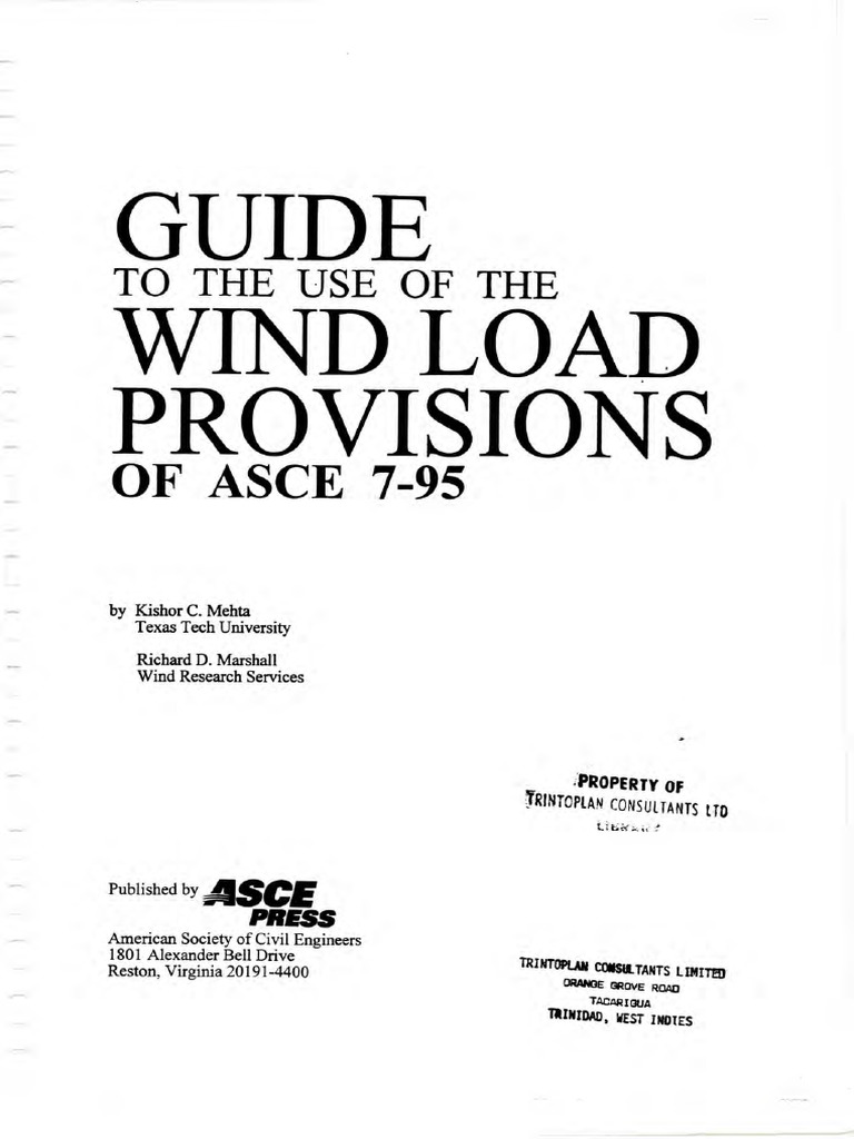Guide To The Use of Wind Load Provisions of ASCE 7-95 | PDF