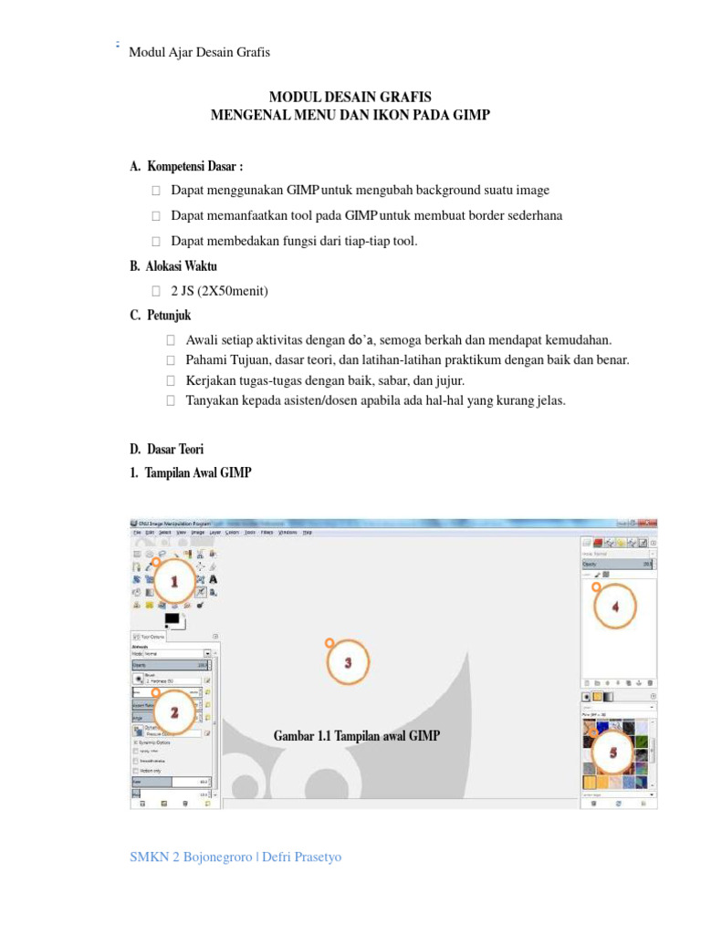 Panduan GIMP: Menu dan Ikon Dasar | PDF | Komputer