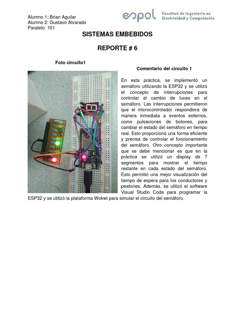Control de Semáforo con ESP32 | PDF | Semáforo | Sistema Integrado