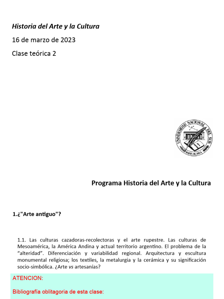 Arte y Cultura: Perspectivas Históricas | PDF | Era precolombina ...